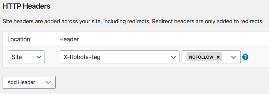 Site Options – Redirection