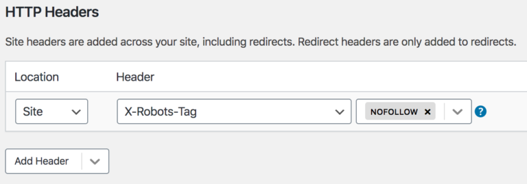 Site Options – Redirection