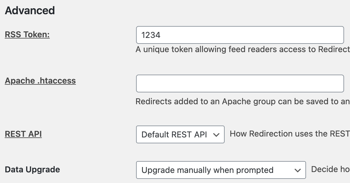 Options – Redirection